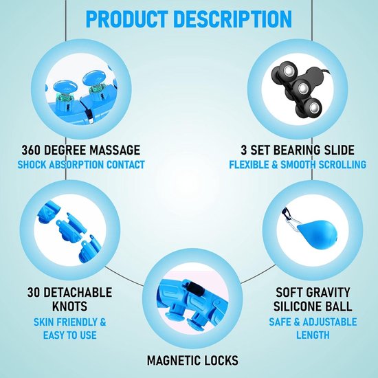 Hoola Hoop Fitness Gewichtsbal Blauw 30 Knopen Gewogen Hoelahoep Slimme ...