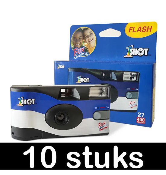 OneShot Fun Shooter 10x - Wegwerpcamera met Flitser - 10x27 foto's ...
