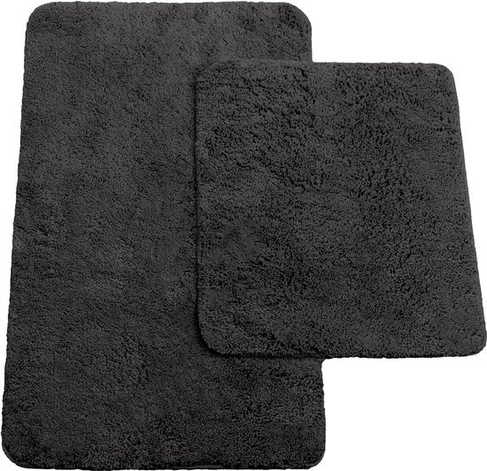 Badmatten set van 2 bestaan uit badmatten: ca. 50/80 cm en wc-mat ca ...