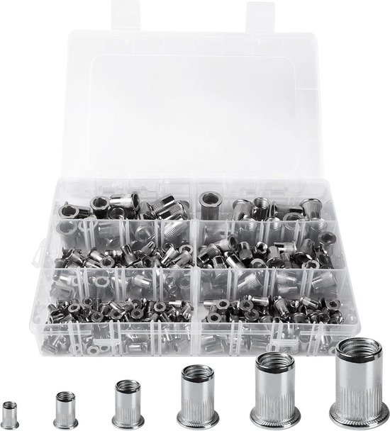 Assortiment d'écrous à rivets 225 pièces - M3 M4 M5 M6 M8 M10 - acier ...