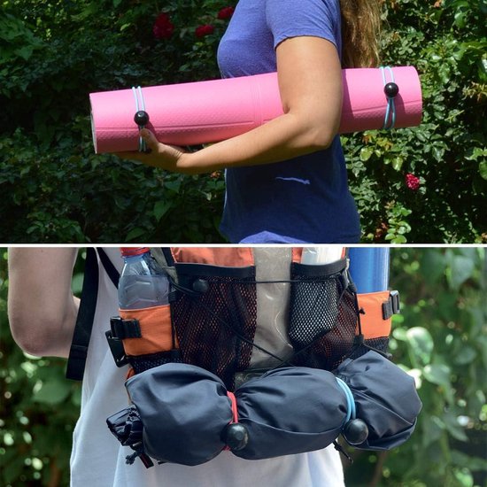 20-cm snelbinder met bal - set van 4 snelbinders om een yogamat mee te ...