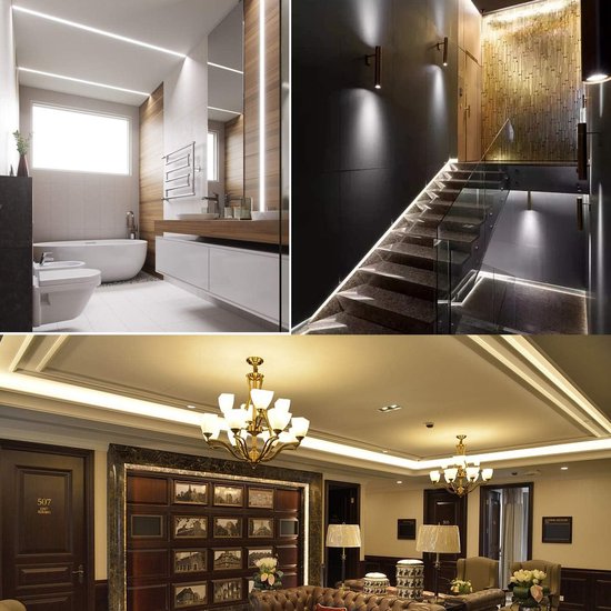 Aluminium Profiel V-Vorm 12x1M Led Strips 90° Deksel-Melkwit Eindkappen ...