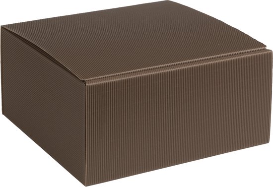 Geschenkdoos ribbelkarton 25x24x12cm BRUIN (35 stuks) | bol