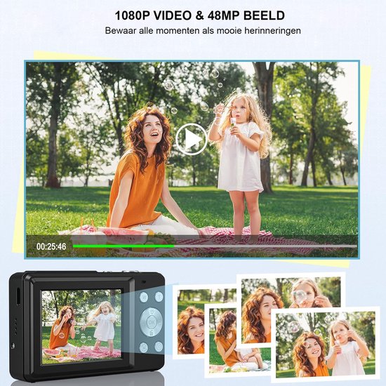 Digitale Camera 1080P FHD - 44MP Compacte Camera met 16x Digitale Zoom ...