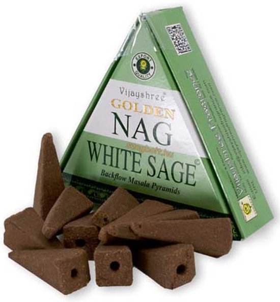 Vijayshree Golden Nag White Sage Backflow Cones (Waterval Wierook) | bol