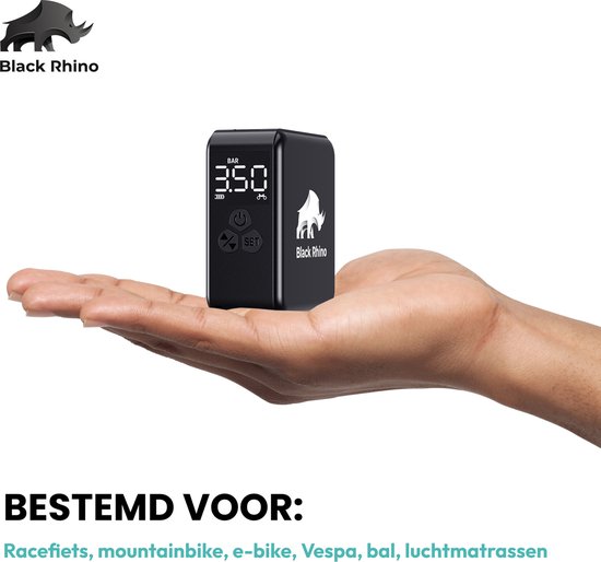 Black Rhino AeroBoost TM-1 - Krachtige Elektrische Fietspomp - 290 Gram ...