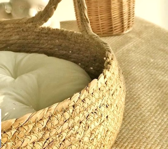 Kibus Luxe Kattenmand Riet - 40CM - Handgemaakt - Geweven - Wasbaar ...