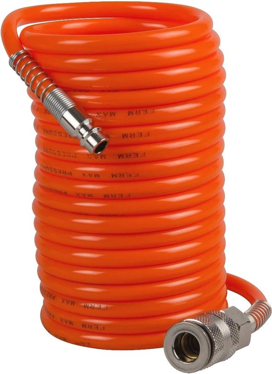 Spiraalluchtslang met Koppelingen - 5 m Luchtspiraalslang voor ...