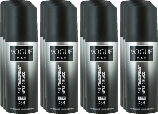 Vogue Deo Spray - Mystic Black - Voordeelverpakking 12 x 150 ml | bol