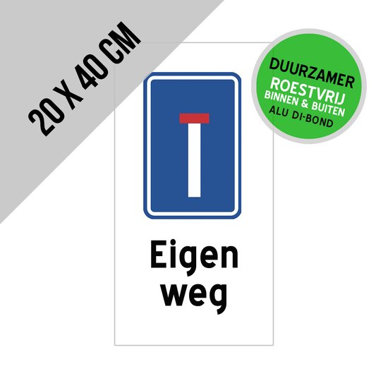 Pictogram/ bord | "Eigen weg" | 20 x 40 cm | Alu di-bond | Bord F45 ...