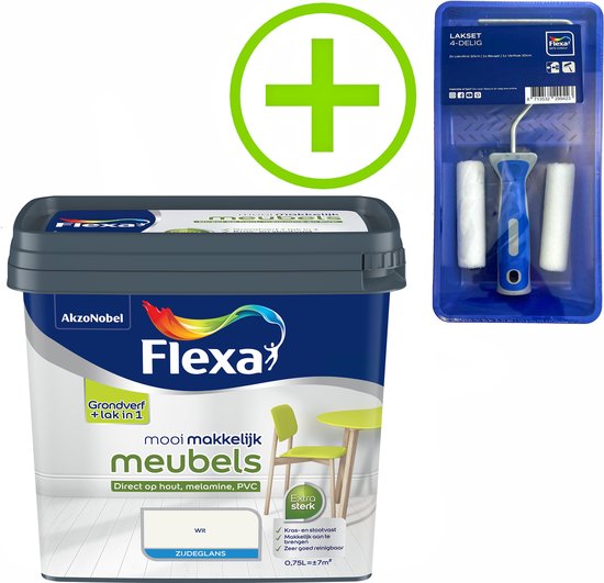 Flexa - Flexa - Mooi Makkelijk Verf - Meubels - Mooi Wit - 750 ml ...
