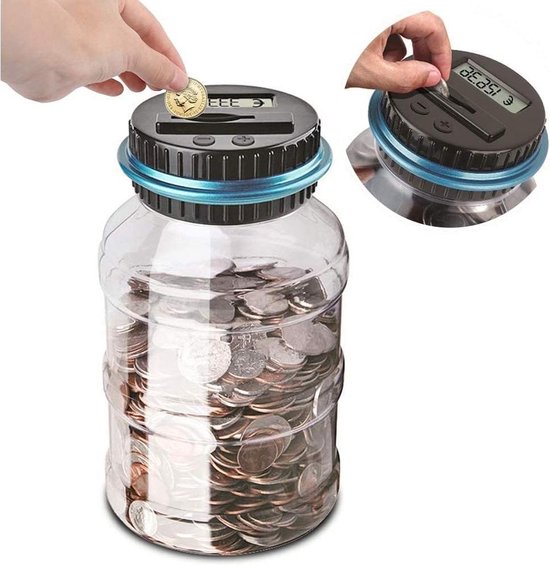 Automatische telling elektrische spaarkassa - digitale spaarpot met munten en... | bol