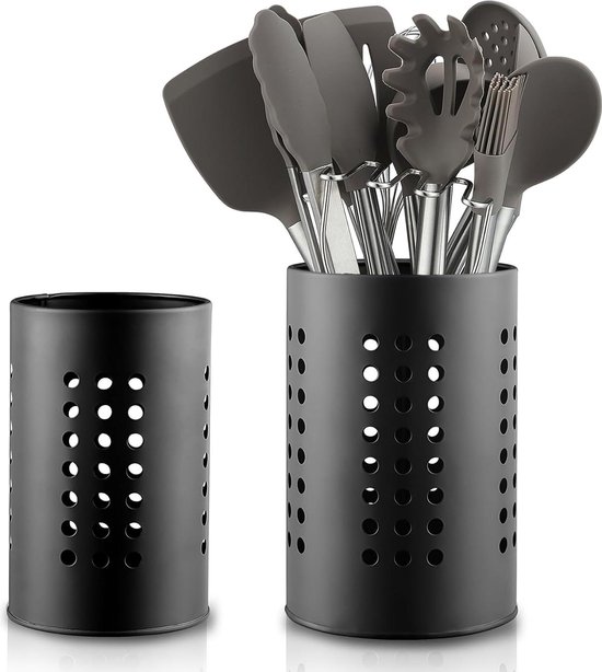 Keukengerei Houder voor Aanrecht - 2 Stuks - Zwart Roestvrij Staal ...