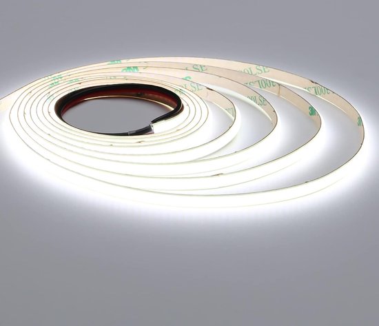LED Strip 12V 5m Koud Wit - 3mm Breed - 6000K - Zelfklevend - 384 LEDs ...