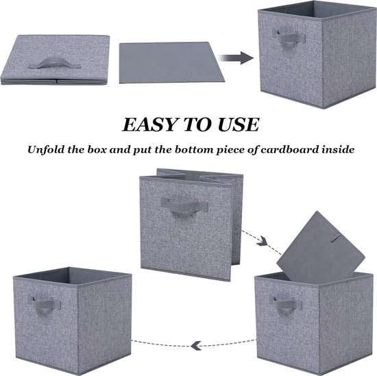Textiel organizermand voor kledingkast - 30x30x30CM - Grijs | bol