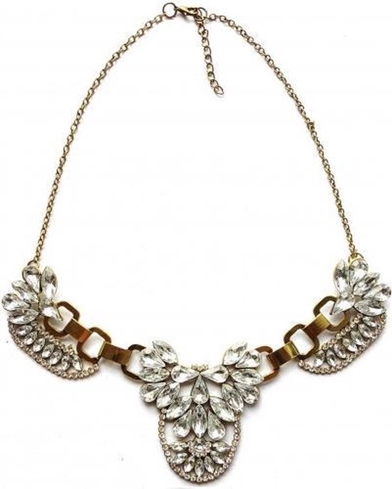 Prachtige statement ketting met kristal | bol