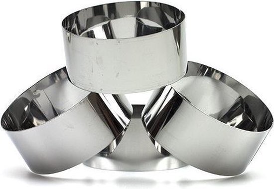 Dessertring Ø ca. 10 cm x ca. 4,5 cm (set van 4 stuks) | bol