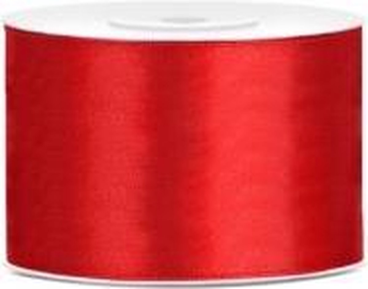 2 Rollen Rood Lint, Satijn Lint 50 mm ( 5 cm.) Kwaliteit EZ. 25 Meter ...