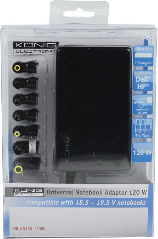 Konig universele notebook adapter ultra slim 120W | bol.com