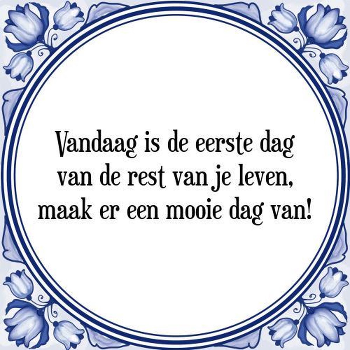 Tegeltje met Spreuk (Tegeltjeswijsheid): Vandaag is de eerste dag van ...