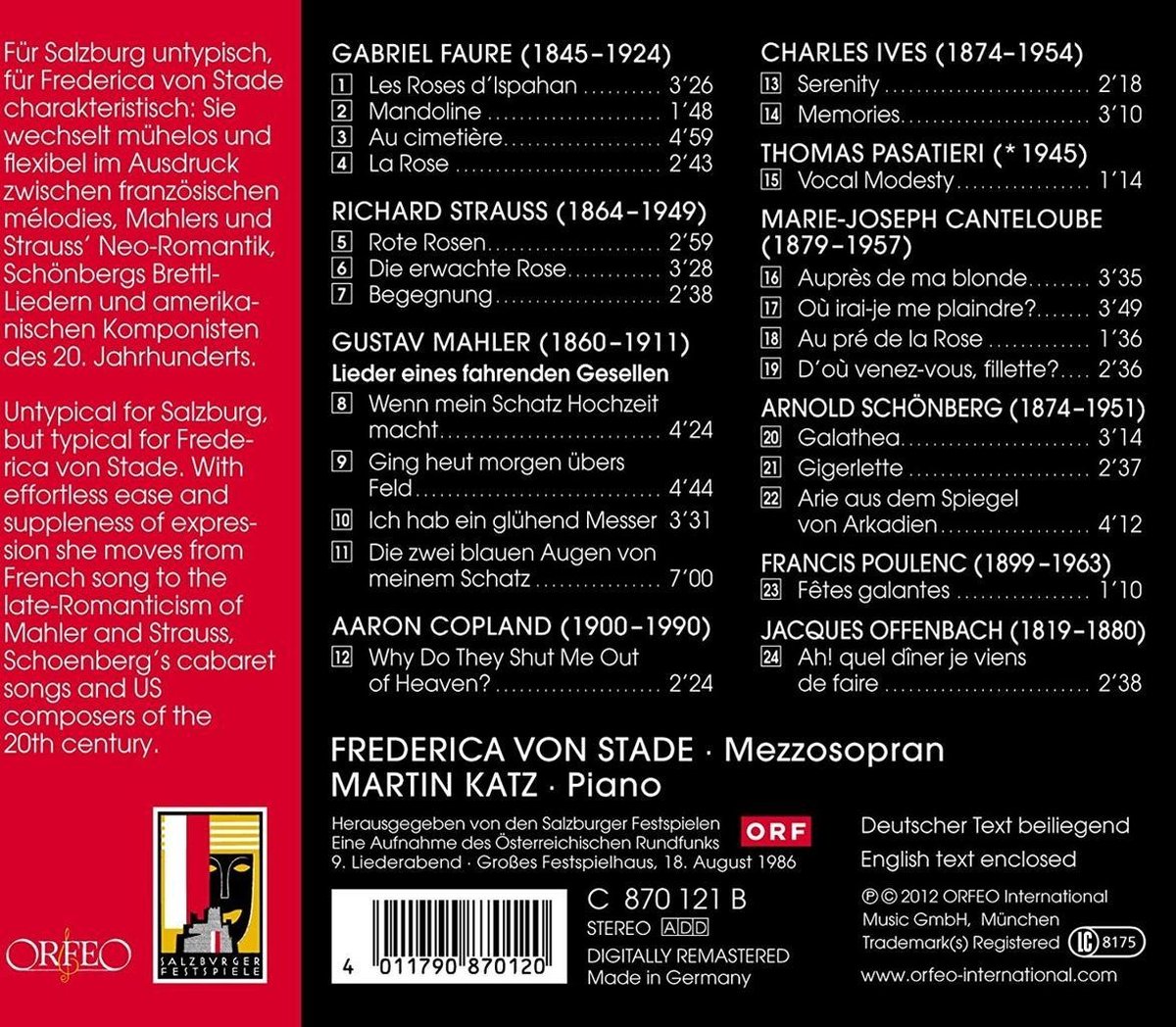 Liederabend, Martin Katz | CD (album) | Muziek | bol.com