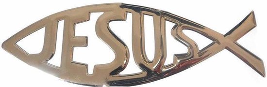 Auto sticker Ichtus vis zilverkleur. Jesus. | bol