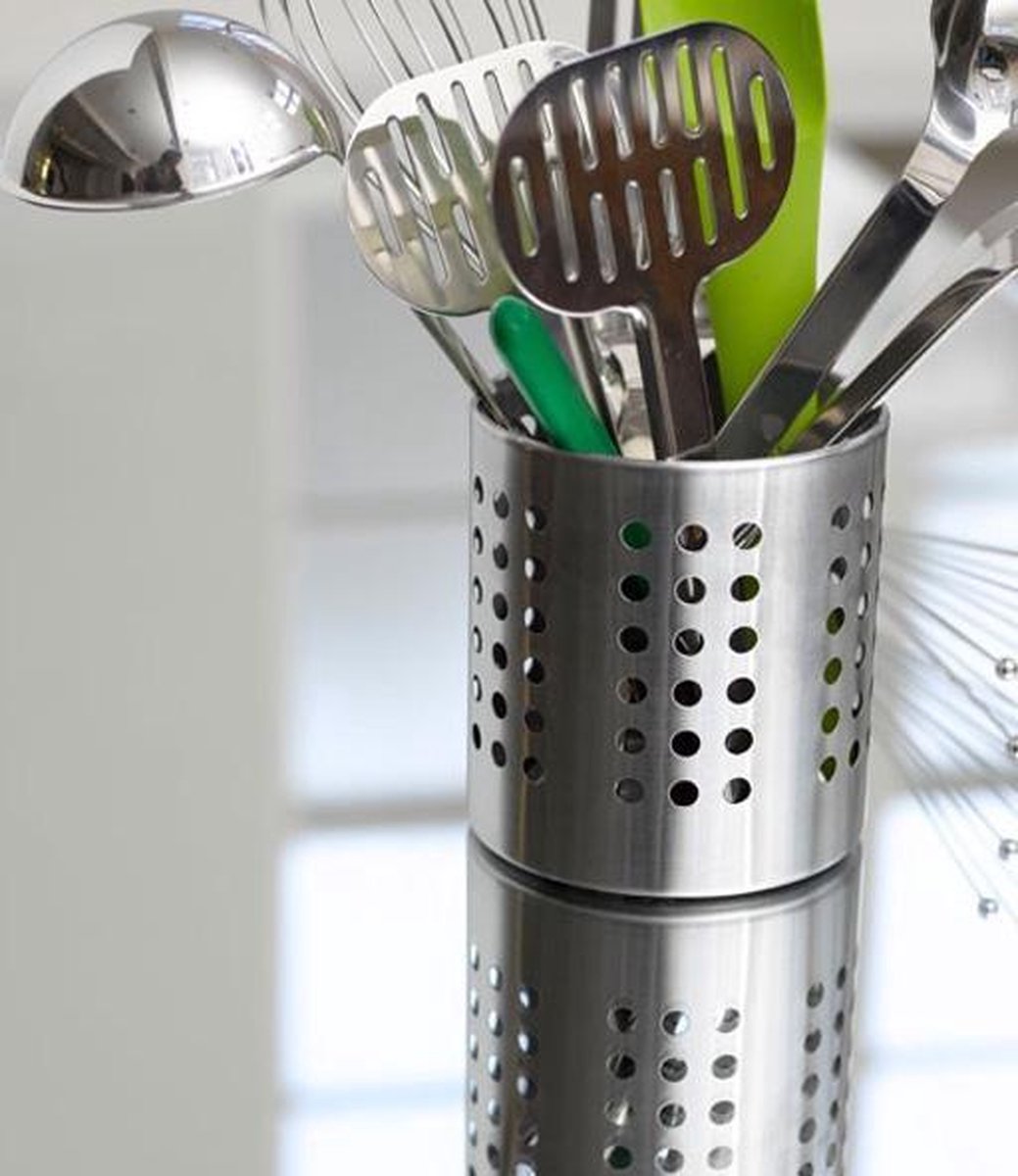 RVS Bestekhouder voor Opbergen van Bestek | Keukengerei Cylinder ...
