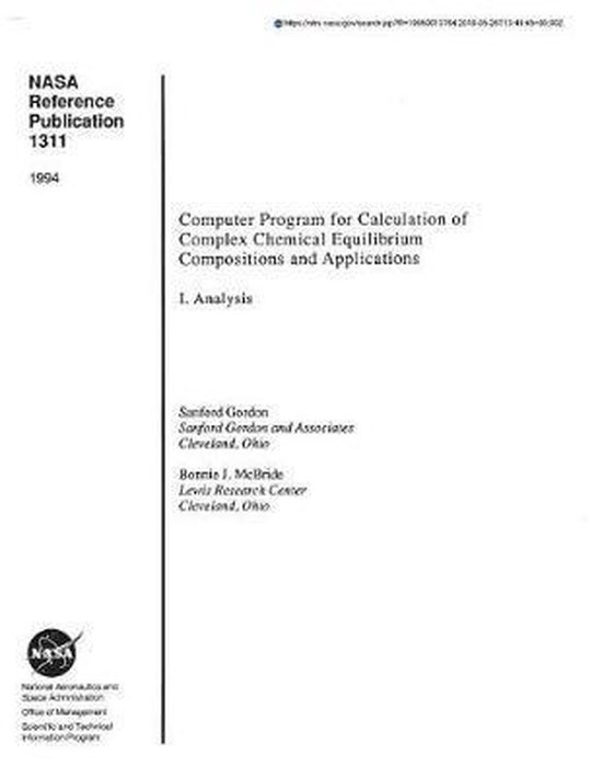 Computer Program for Calculation of Complex Chemical Equilibrium ...