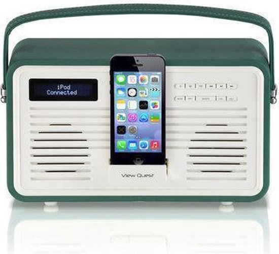 View Quest Retro DAB+ Radio Lightning Dock Emerald Green - Groen | bol.com