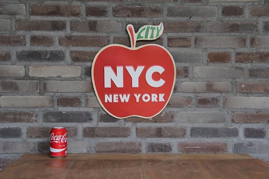 Signs-USA New York Big Apple - Retro Wandbord - Metaal | bol