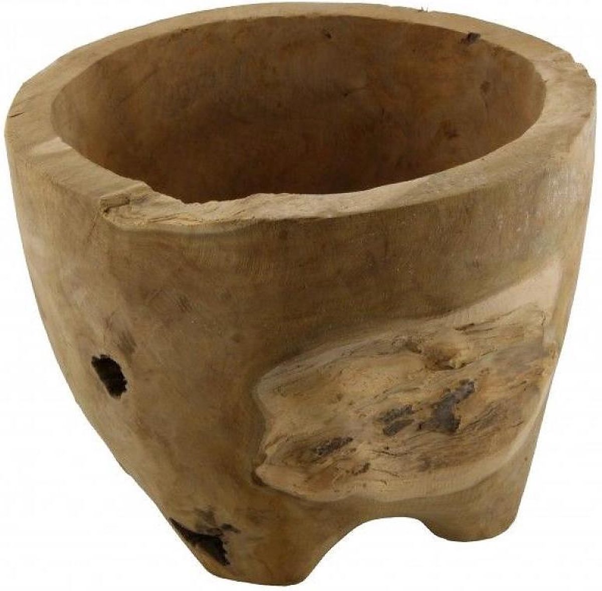 Teak Houten Vaas van c.a. 24x29 cm Eye Catcher! | bol