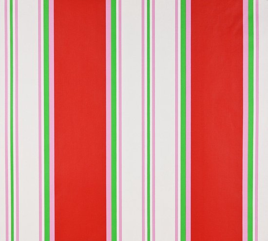 Dutch Wallcoverings Papierbehang streep - rood/roze/groen | bol.com