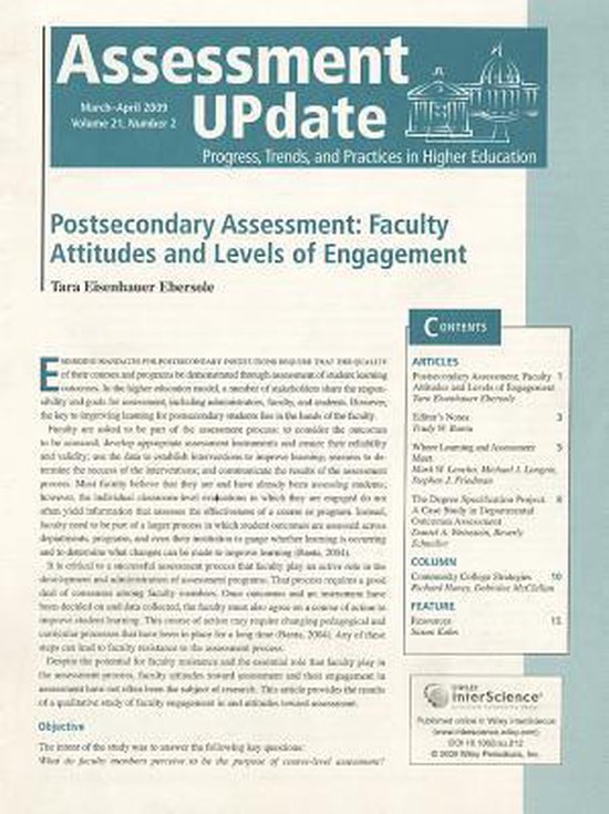 Assessment Update Volume 21, Number 2, January-february 2009 ...