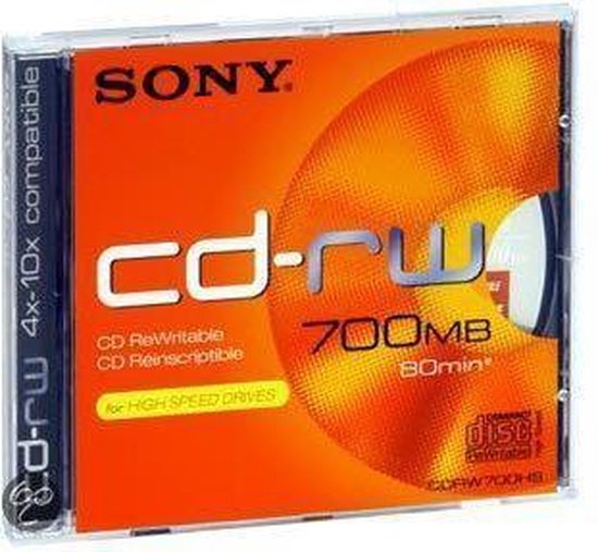 Sony CD-RW 700MB 80MIN 1X 4X | bol