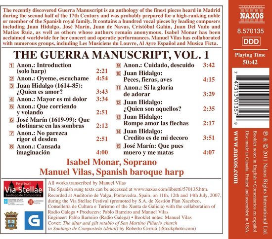 Isabel Monar & Manuel Vilas - The Guerra Manuscript Vol.1 (CD), Manuel ...