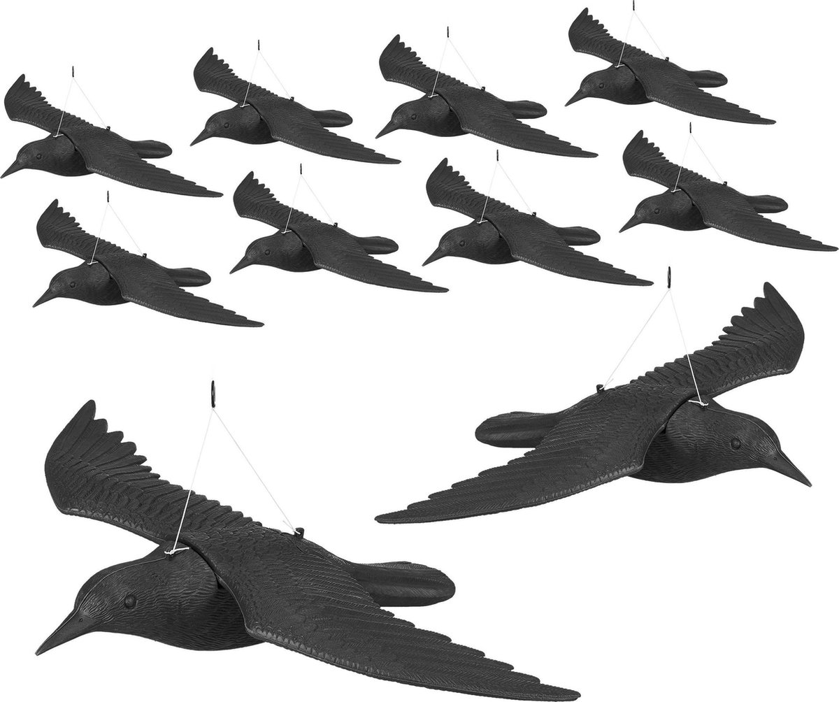 relaxdays 10x corbeau volant effrayé par les pigeons - épouvantail ...