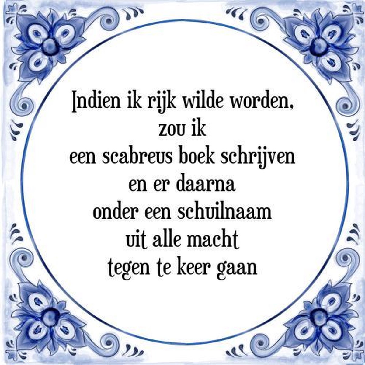 Tegeltje met Spreuk (Tegeltjeswijsheid): Indien ik rijk wilde worden, zou ik een... | bol.com