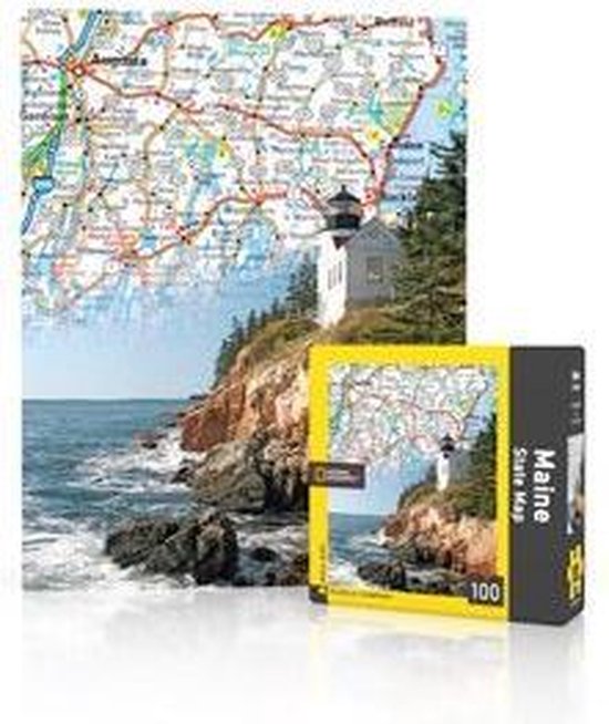 Maine State map Mini 100 piece jigsaw puzzle - 0819844014544 | bol