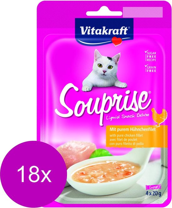 Vitakraft Souprise 80 g - Kattensnack - 18 x Kip | bol.com