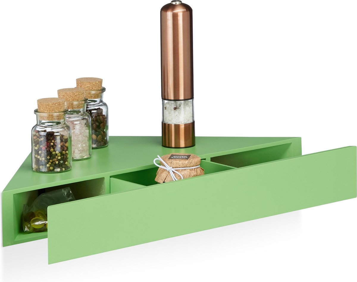 relaxdays hoek wandplank - wandboard met lade - hout - wandelement ...