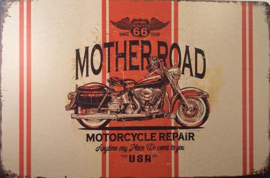 Retro plaat "Mother road | bol