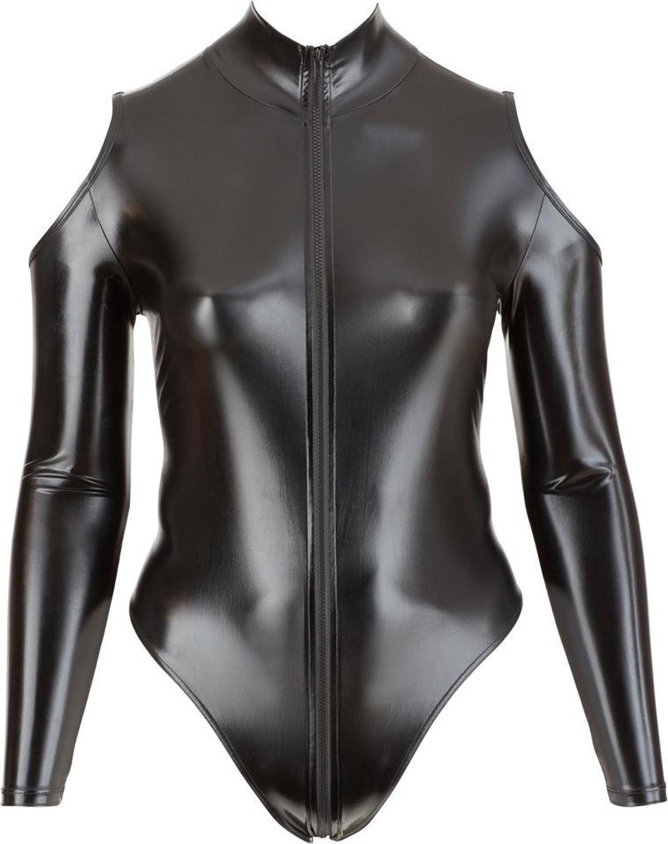 Cottelli Plus Size – Wetlook Outfit met Lange Rits Sluiting Voorzijde ...