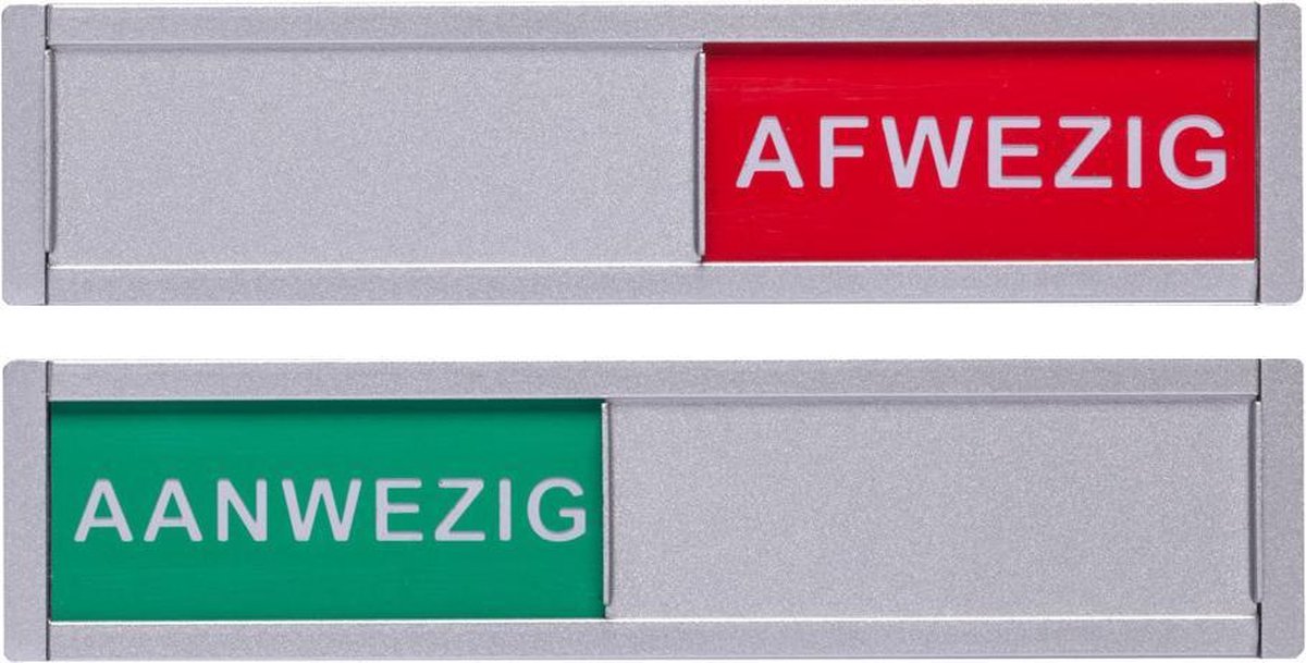 Schuifbordje kantoor met tekst Aanwezig Afwezig – 3M dubbelzijdig | bol