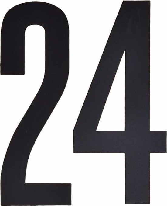 Cijfer sticker 24 zwart 10 cm | bol.com