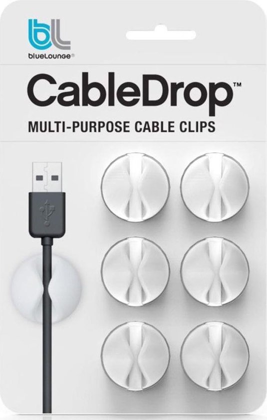 Bluelounge CableDrop Kabelhouders Wit 6-Pack | bol