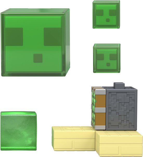 Mattel Minecraft actiefiguur Redstone Charged Sticky Piston Trap groen ...