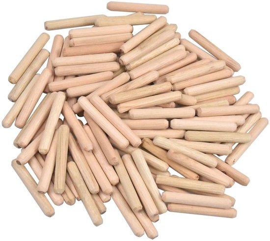 Houten deuvels voor doe-het-zelf projecten - 100 stuks, 6 mm x 40 mm | bol