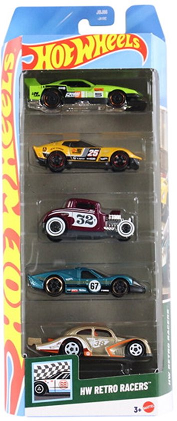 HOT WHEELS RETRO RACERS 5 PACK (JBJ86) 1:64 EL SEGUNDO COUPE,GT ...