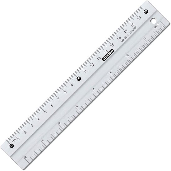 Set van 6 Aluminium Linialen 20cm (8 inch) - Antislip en Dubbelzijdig ...