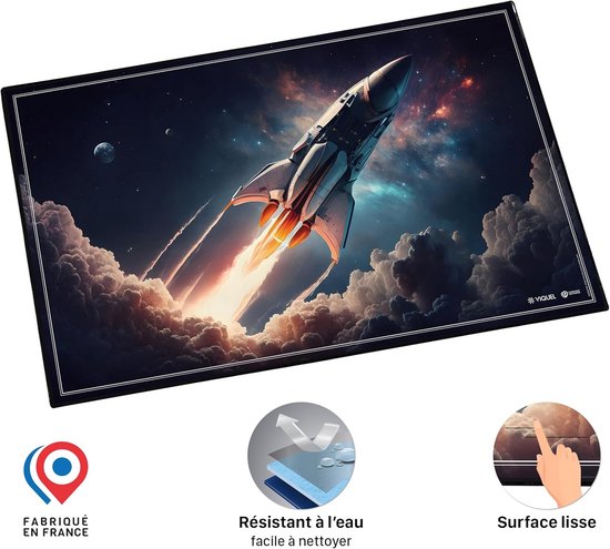 Decoratieve Bureauonderlegger Raket en Ruimte PVC - Bureaubescherming ...